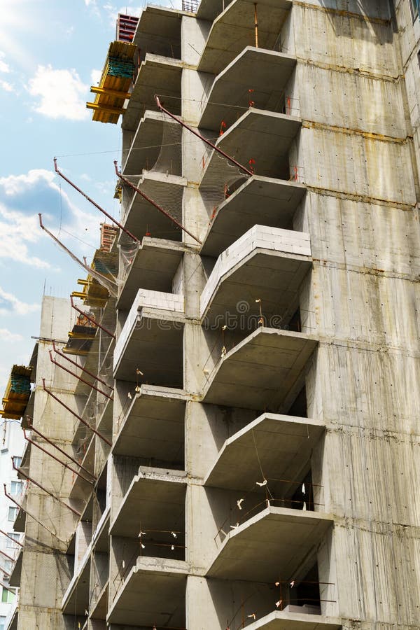 Construction of a Modern High-rise Building, Concrete Frame and ...