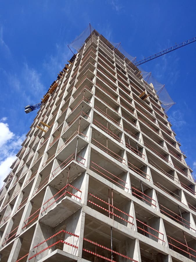 Construction of a Modern High-rise Building Stock Photo - Image of rise ...