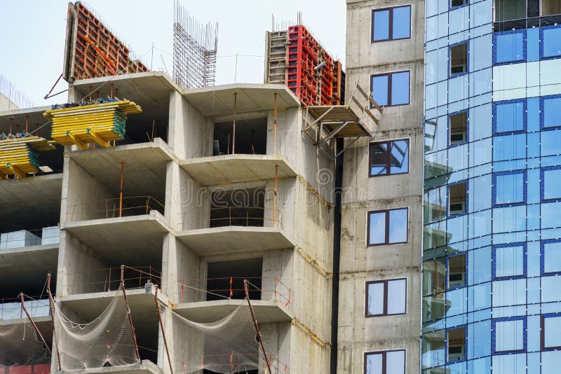 Construction of a Modern High-rise Building, the Creation of a Concrete ...
