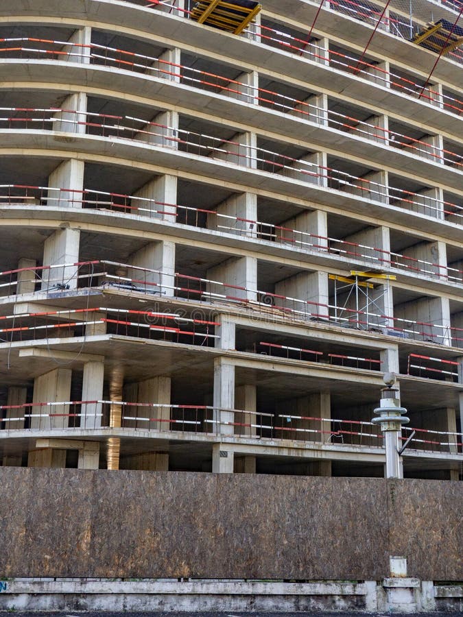 Construction of a Modern High-rise Building. Sides on the Floors ...