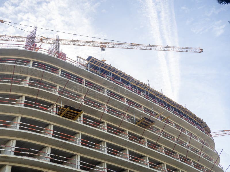 Construction of a Modern High-rise Building. Sides on the Floors ...