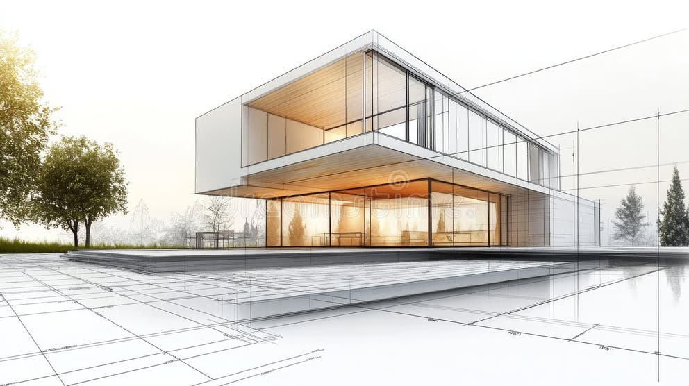 The Construction of a Modern Home is Underway, Guided by Architectural ...