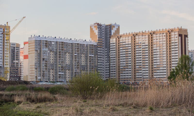 Construction of a Modern Multi-apartment Building Stock Image - Image ...