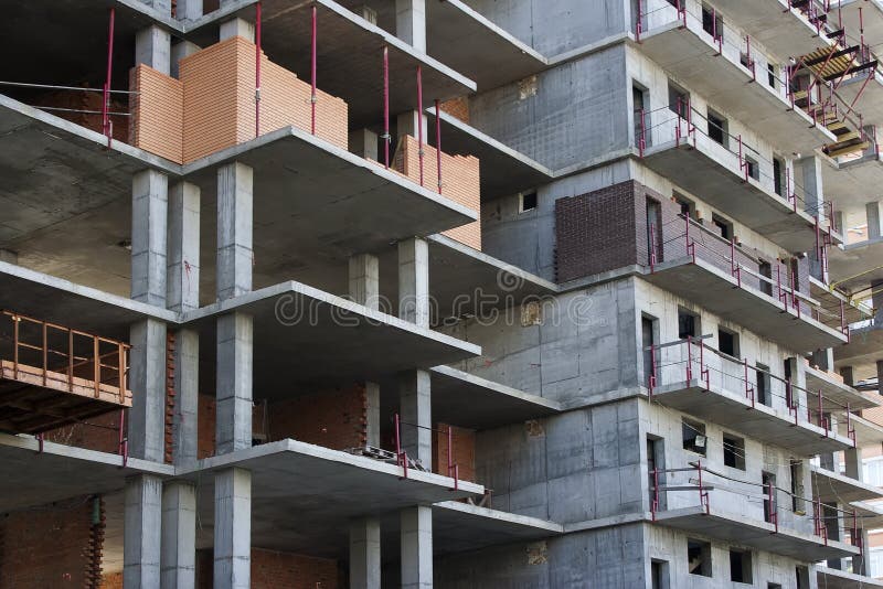 Construction of Modern Multi-storey Buildings Stock Image - Image of ...