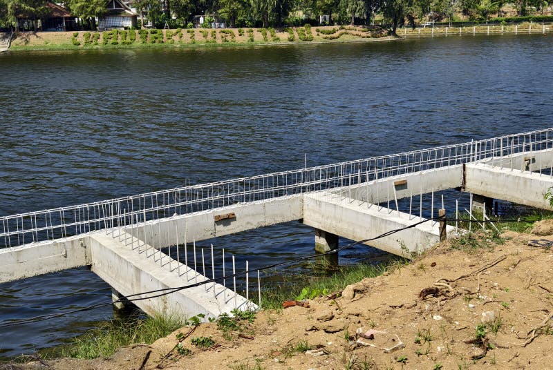 Construction of a Modern Pedestrian Embankment on a Large Lake Stock ...