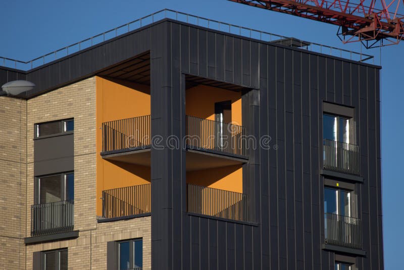 Construction of a Modern Residential Building, the Final Work before ...