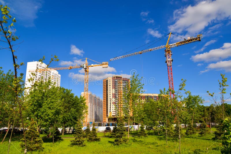 Construction of Modern Residential Buildings in Moscow, Russia ...