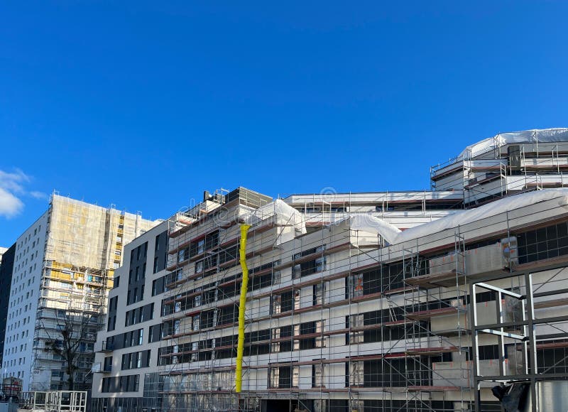 Construction of a Modern Residential Complex. the Facade of a Modern ...