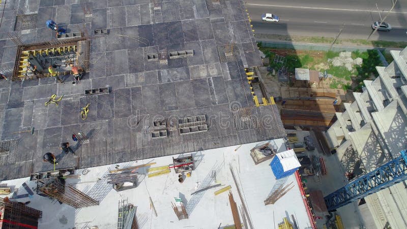 Construction of a Modern Residential Complex. Home Construction Aerial ...