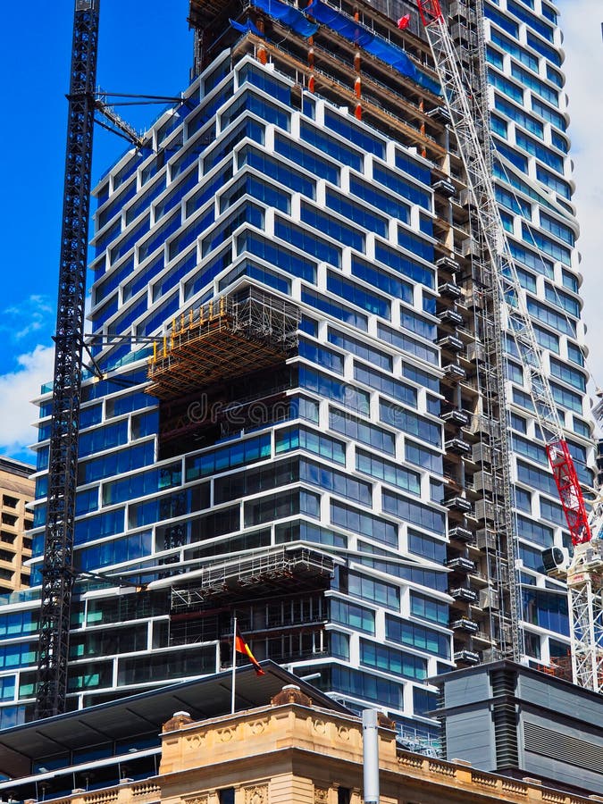 Construction, Modern Oval Multi Level Apartment Building Editorial ...