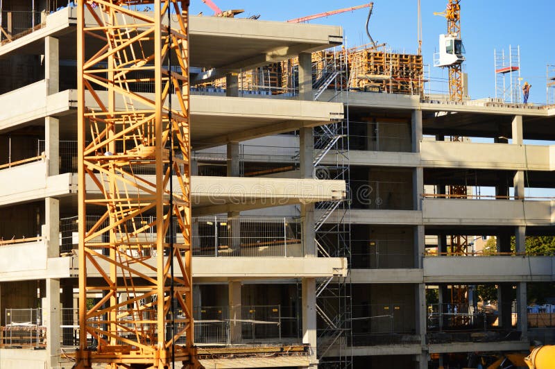 Construction of Modern Urban Commercial Architecture Stock Image ...