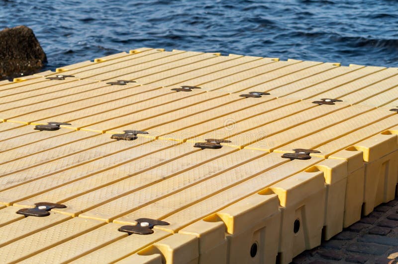 Construction of Modular Plastic Pontoon Stock Photo - Image of pontoon ...