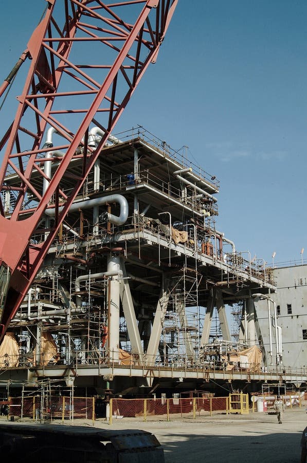 Construction of Modules for a FPSO Platform in a Shipyard. Stock Photo ...