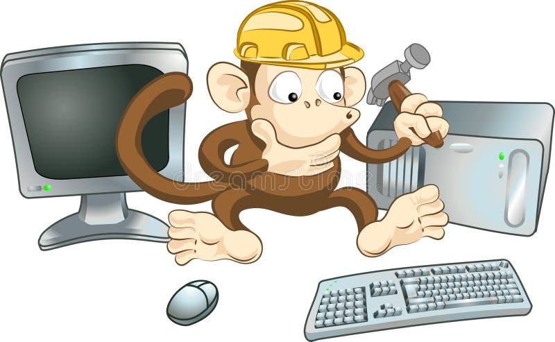Construction monkey stock vector. Illustration of technology - 4344606