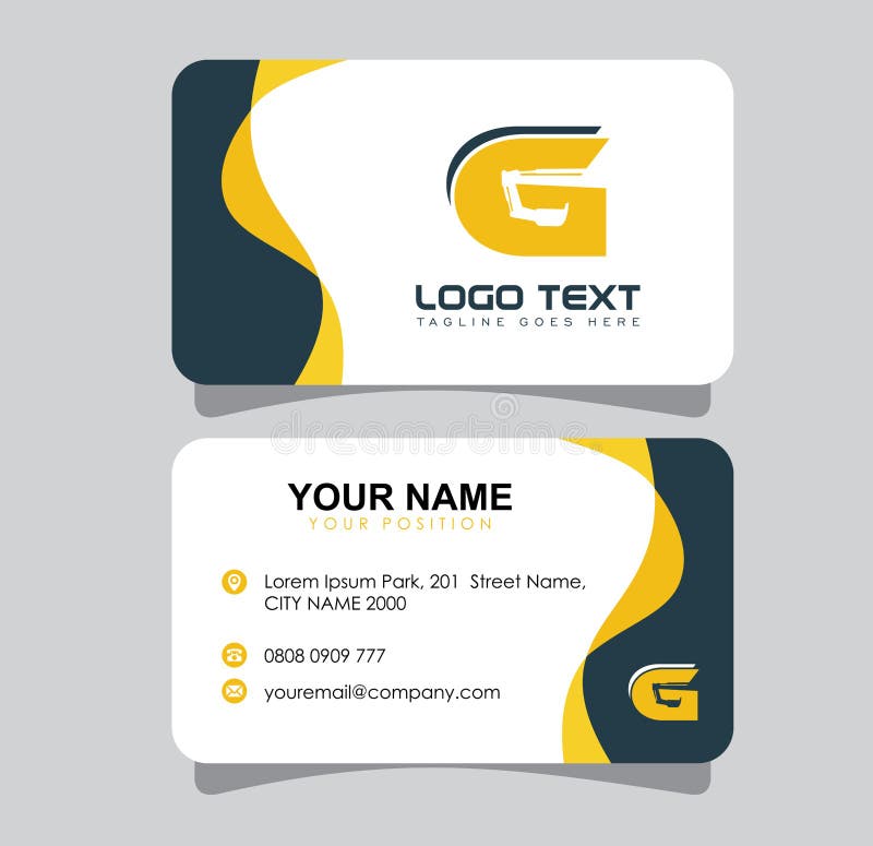 Construction Monogram Logo and Business Card Initial Letter G Stock ...