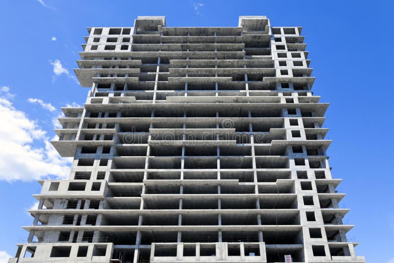 Construction Of A Monolithic Building. Stock Photo - Image of block ...