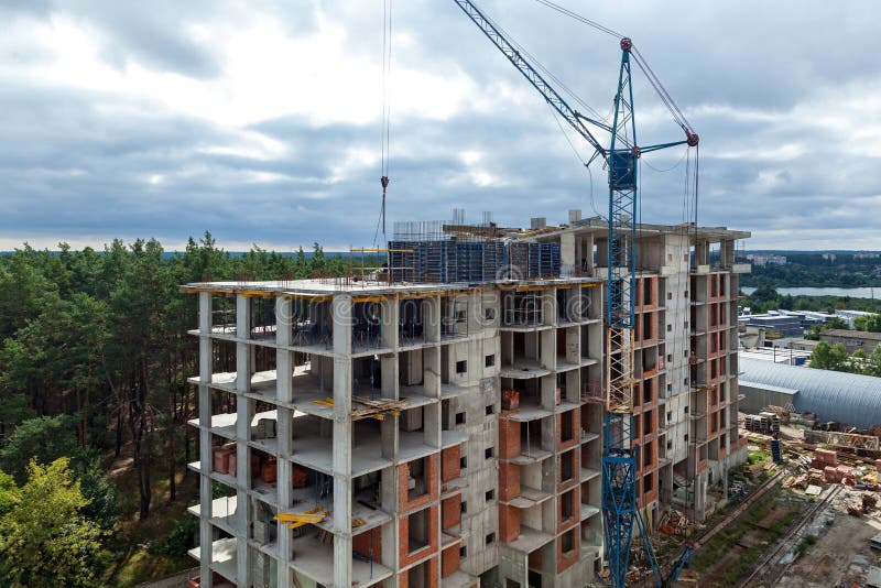 Construction of Monolithic Multi-storey Buildings Stock Image - Image ...