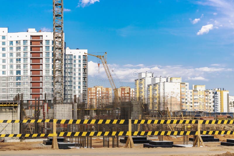 Construction of a Monolithic Reinforced Concrete House. Modern Building ...