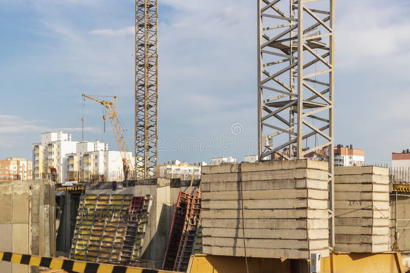 Construction of a Monolithic Reinforced Concrete House. Modern Building ...
