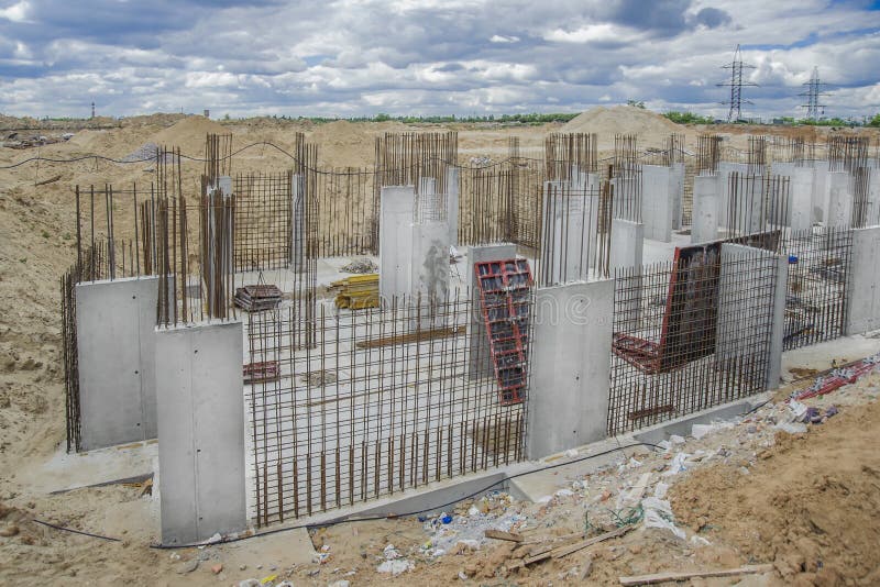 Construction of Monolithic Walls Stock Photo - Image of shoring ...