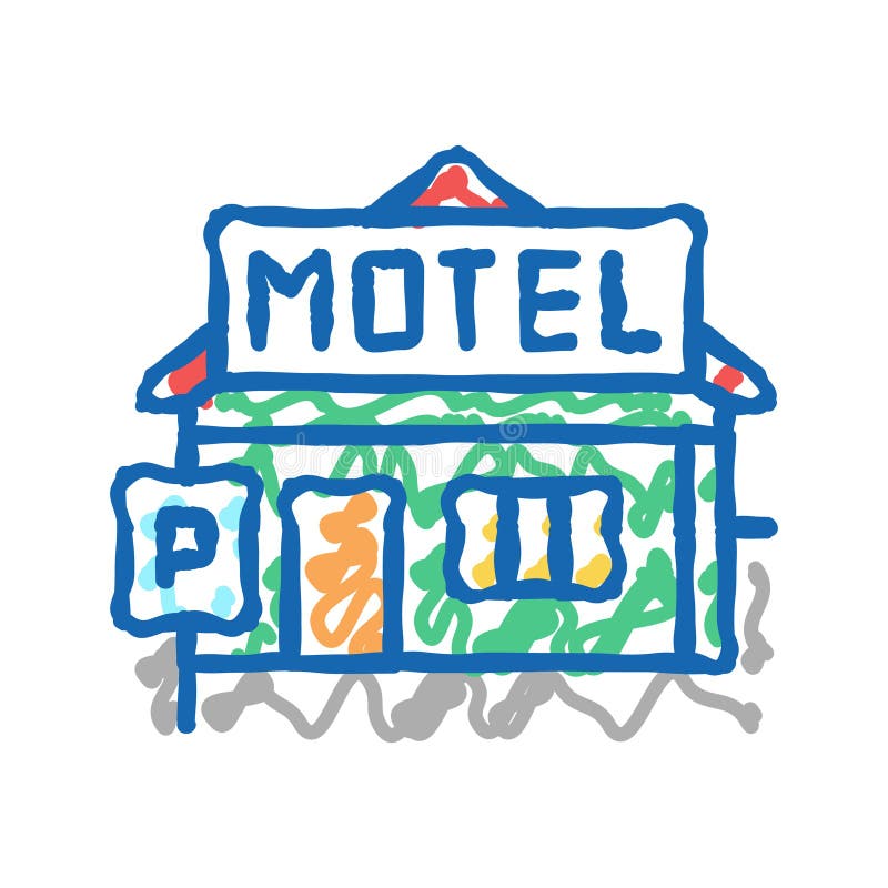 Construction Motel Icon Doodle Illustration Stock Vector - Illustration ...