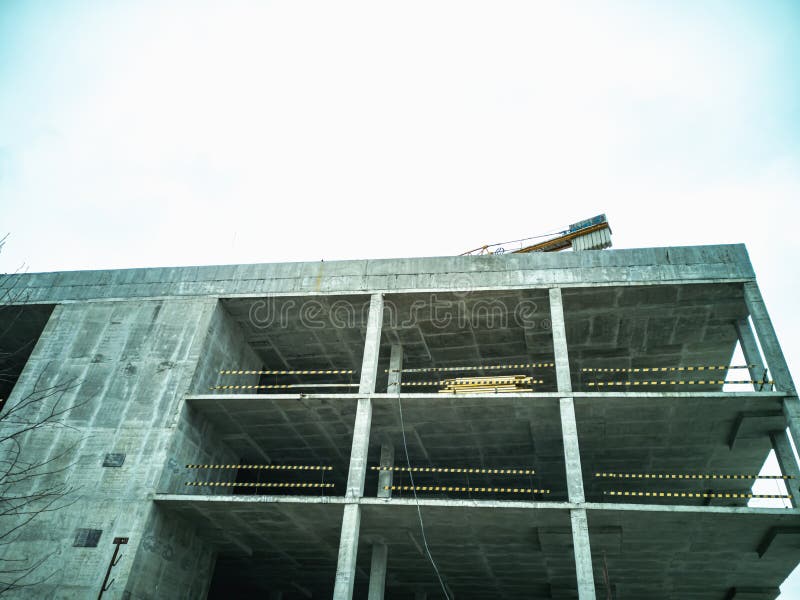 Construction of a Multi-level Parking for Cars. Monolithic Concrete ...