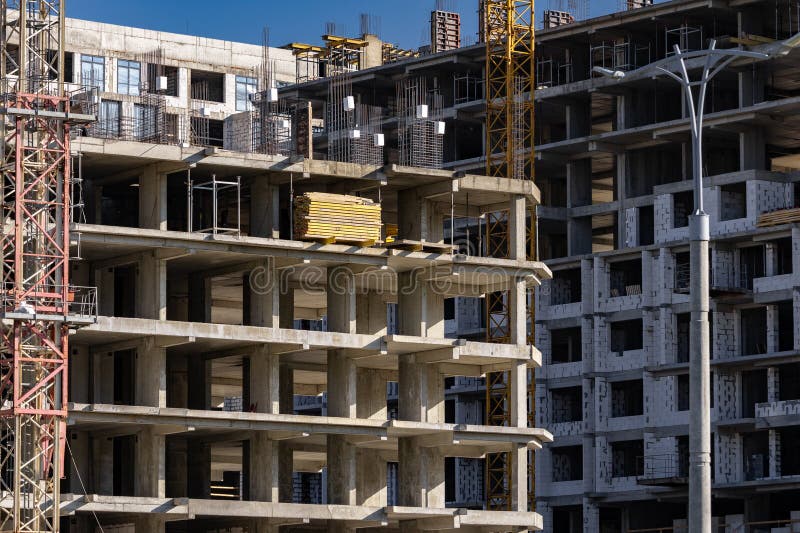 Construction of a Multi-storey Apartment Building. Construction Site ...