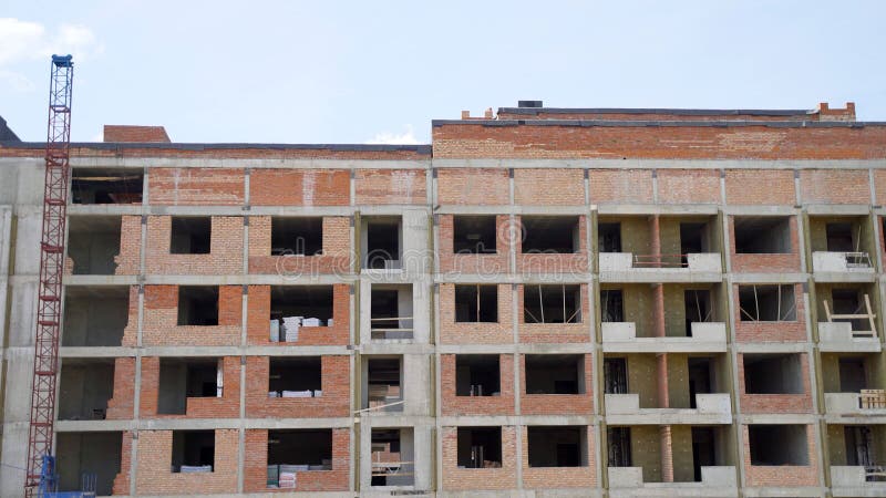 Stage of Construction of a Multi-storey Building. Unfinished Multi ...