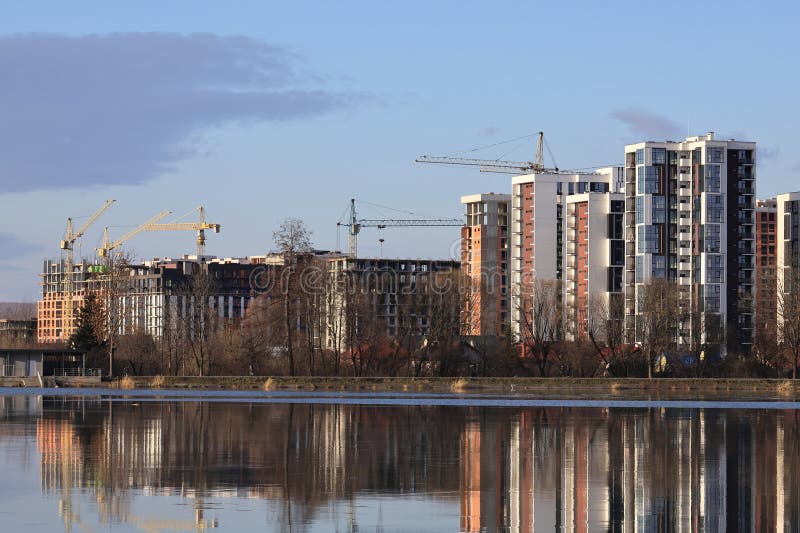 Construction of a Multi-storey Building Stock Image - Image of ...