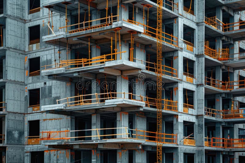 Construction of a Multi-storey Building Stock Photo - Image of real ...