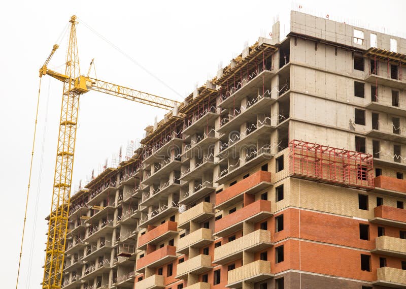 Construction of a Multi-storey Building in the City Stock Image - Image ...
