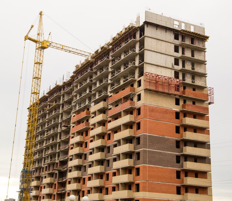 Construction of a Multi-storey Building in the City Stock Image - Image ...