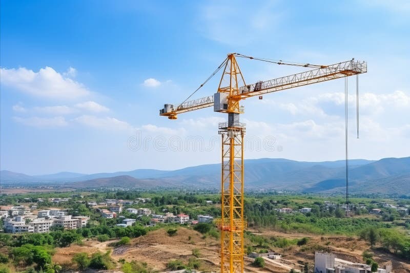 Construction of Multi-storey Building with Cranes in Close-up on a ...