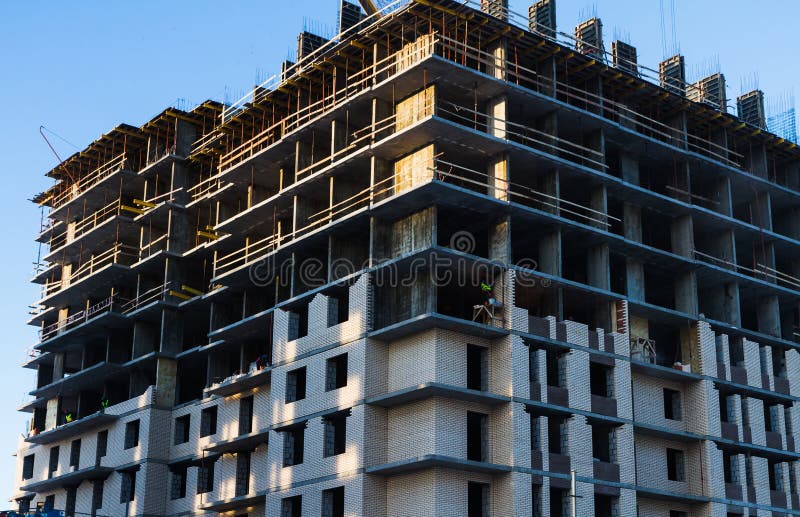 Construction, a Multi-storey Building Overlapping Slabs and Brick ...