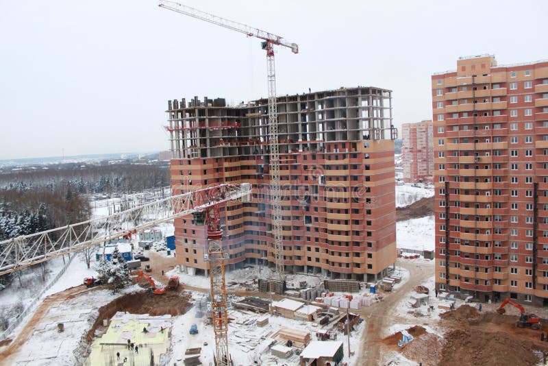 Construction of a Multi-storey Building in Russia Stock Image - Image ...