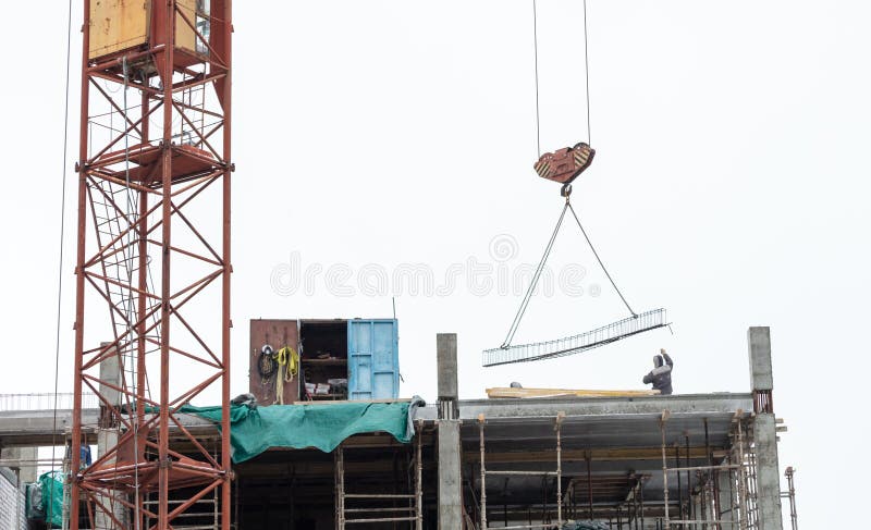 Construction of a Multi-storey Building with a Tower Crane Stock Photo ...