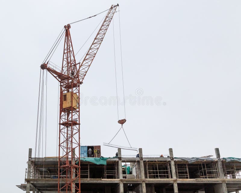 Construction of a Multi-storey Building with a Tower Crane Stock Photo ...
