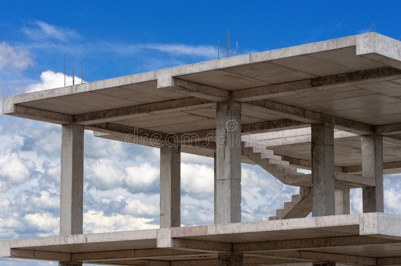 Construction of a Multi-storey Concrete Monolithic Building Stock Image ...