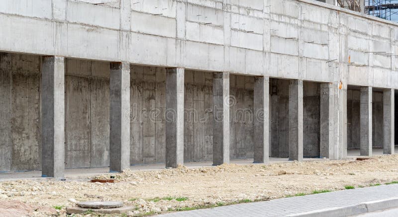 Construction of a Multi-storey Concrete Monolithic Building Stock Photo ...