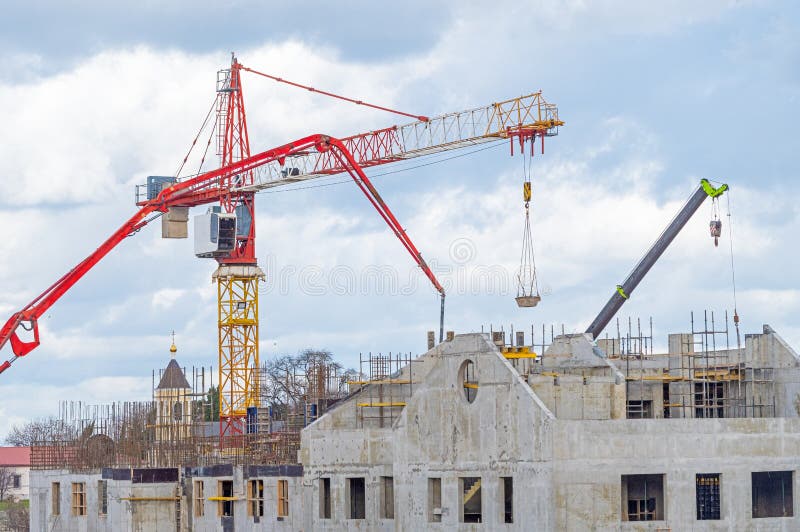 Construction of a Multi-storey Concrete Monolithic Building Stock Photo ...
