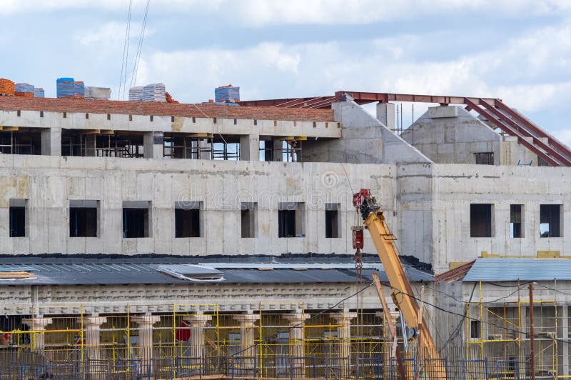 Construction of a Multi-storey Concrete Monolithic Building Stock Photo ...