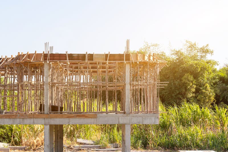 Construction Multi Storey House Under Structure Strong Stock Photos ...