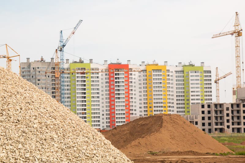 Construction of a Multi Storey Residential Building Stock Image - Image ...