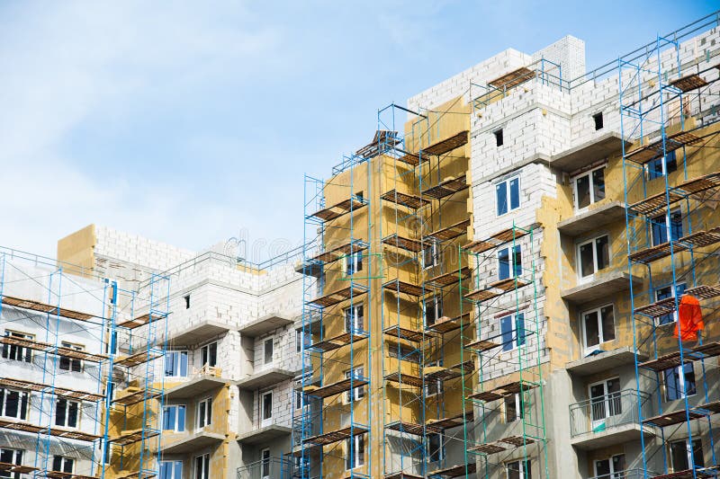 Construction of Multi-storey Residential Building Stock Photo - Image ...