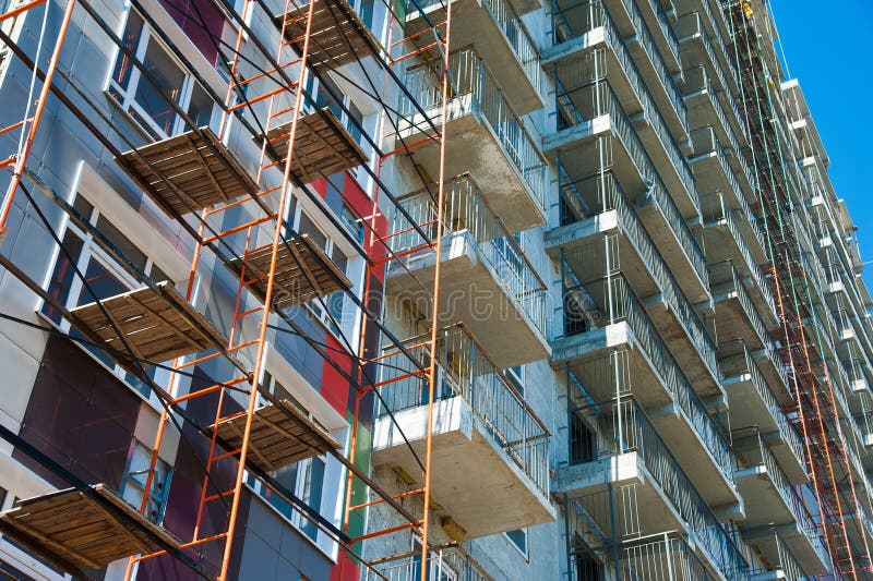 Construction of Multi-storey Residential Building Stock Photo - Image ...