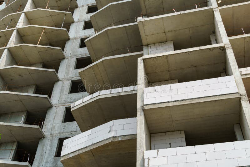 Construction of a Multi-storey Residential Building, Concrete Frame and ...
