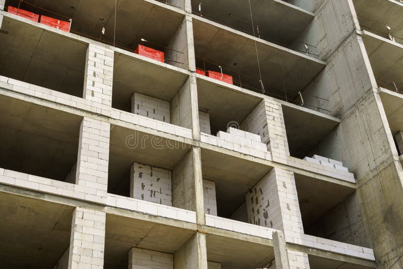 Construction of a Multi-storey Residential Building, Concrete Frame and ...