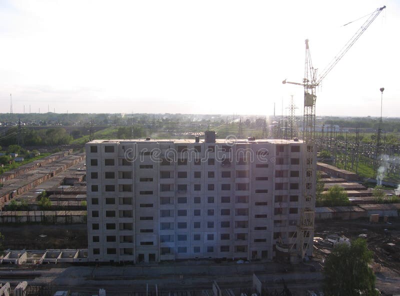 Multi-storey Ghetto House with Windows on the Facade Balconies ...