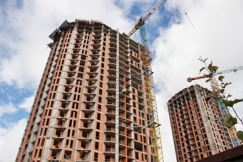 Construction of a Multi-storey Residential Building Stock Image - Image ...