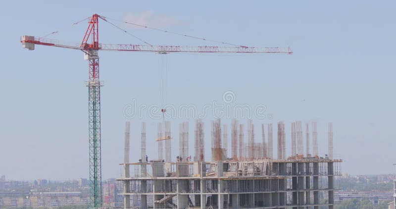 Tower Crane at a Construction Site. the Work of a Tower Crane at a ...